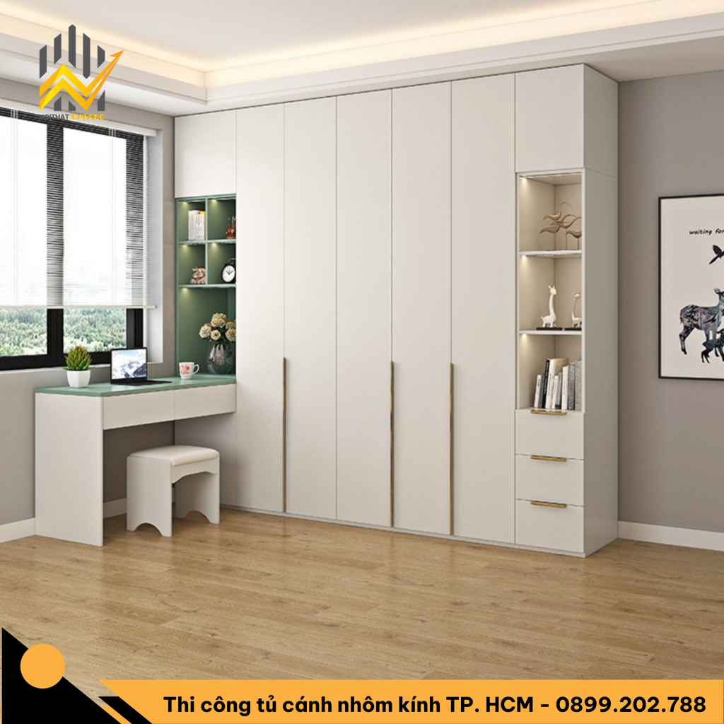 Tủ trang trí, tủ rượu cánh nhôm kính sang trọng MDF lõi xanh TTT-01 ...